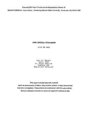 "John Postell Williamson (1778-1843)" by Lori A. Carter