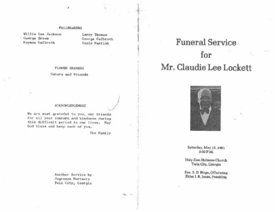 "Mr. Claudie Lee Lockett"