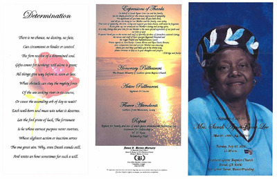 "Mrs. Sarah Agnes Cone Lee"