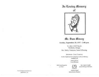 "Mr. Sam Mincey"