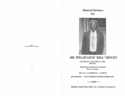 "Mr. Willie Gene "Bill" Mincey"