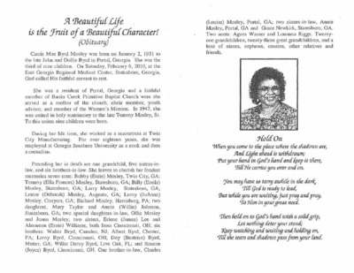 "Carrie Mae Byrd Mosley"