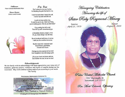 "Sister Ruby Raymond Mincey"