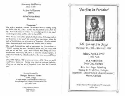 "Mr. Jimmy Lee Sapp"