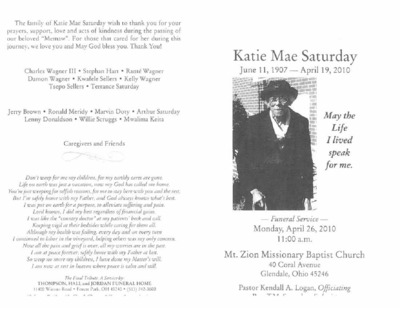 "Katie Mae Saturday"