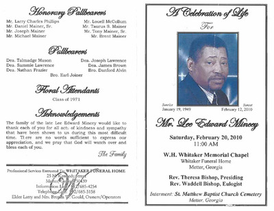 "Mr. Lee Edward Mincey"