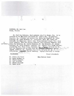 "Mr. Earl Lee Roberson"