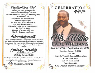 "Mr. Willie Earl Williams"