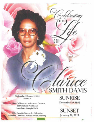 "Clarice Smith Davis"