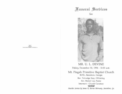 "Mr. U. L. Devine"