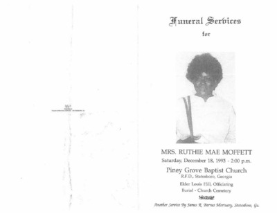 "Mrs. Ruthie Mae Moffett"