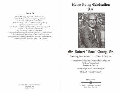 "Robert "Sam" Canty Sr."