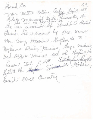 "Mrs. Nettie Collins Corley"