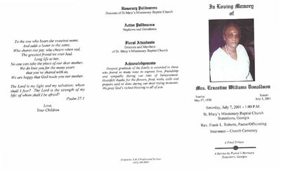 "Ernestine Williams Donaldson"