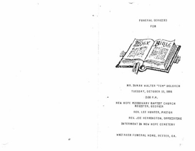 "Mr. Inman Walter "Tom" Deloach"