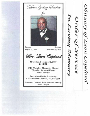 "Bro. Leon Copeland"