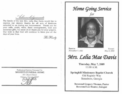 "Lelia Mae Davis"