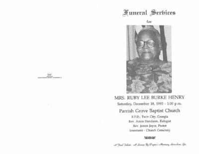 "Ruby Lee Burke Henry"