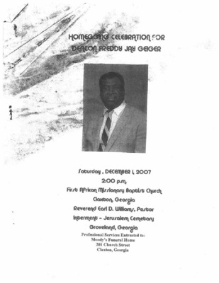 "Deacon Freddy Jay Geiger"