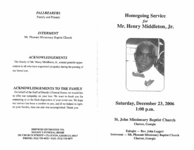 "Mr. Henry Middleton, Jr."