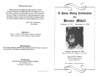 "Bernice Mikell"