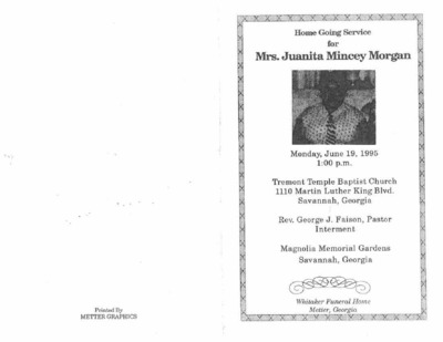 "Juanita Mincey Morgan"
