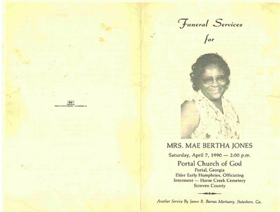 "Mae Bertha Jones"