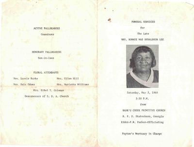 "Bonnie Mae Donaldson Lee"