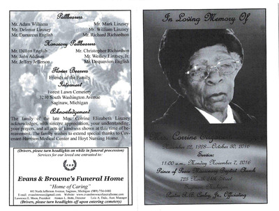 "Corrine Elizabeth Linzsey"