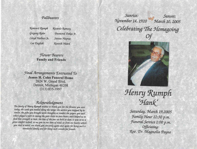 "Henry Rumph "Hank""