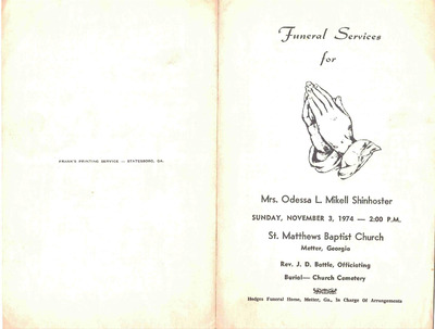 "Odessa L. Mikell Shinhoster"