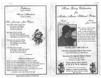 "Marie Hilliard Potter"