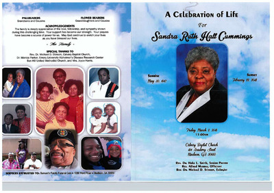 "Sandra Ruth Hall Cummings"