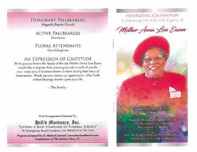 "Mother Anna Lou Eason"