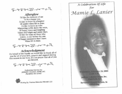 "Mamie L. Lanier"