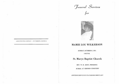 "Mamie Lou Wilkerson"
