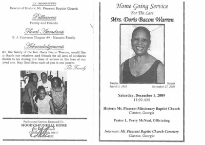 "Doris Bacon Warren"