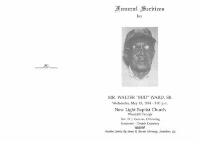 "Walter "Bud" Ward. Sr."