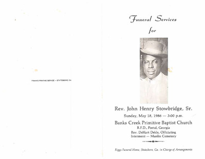 "John Henry Stowbridge, Sr."
