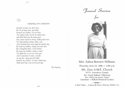 "Salina Bennett Williams"