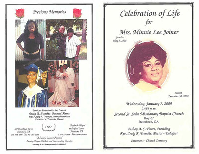 "Mrs. Minnie Lee Joiner"