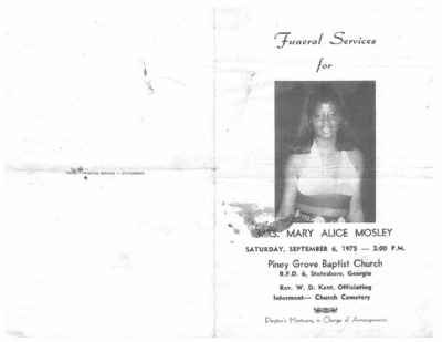 "Mrs. Mary Alice Mosley"