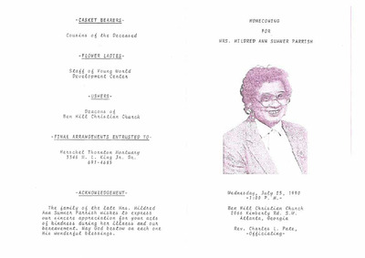 "Mrs. Mildred Ann Sumner Parrish"