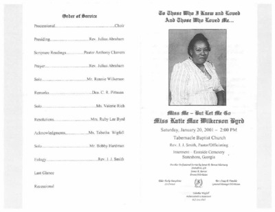 "Miss Katie Mae Wilkerson Byrd"