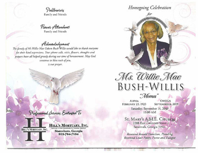 "Ms Willie Mae Bush-Willis"