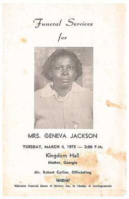 "Mrs. Geneva Jackson"