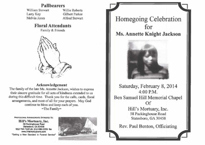 "Mr. Annette Knight Jackson"