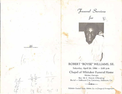 "Robert "Boyse" Williams, Sr"