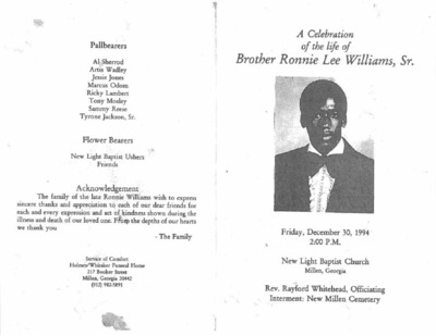 "Brother Ronnie Lee Williams, Sr"