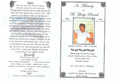 "Ms.Gladys Pearsall"